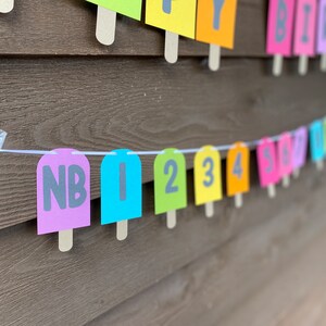 Colorful Popsicle Happy Birthday Banner, the Cool One First Birthday ...