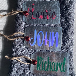 Personalized Galvanized Metal Tag, Stocking Tag, Gift Tag, Galvanized ...