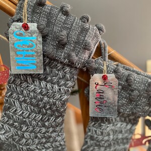 Personalized Galvanized Metal Tag, Stocking Tag, Gift Tag, Galvanized ...