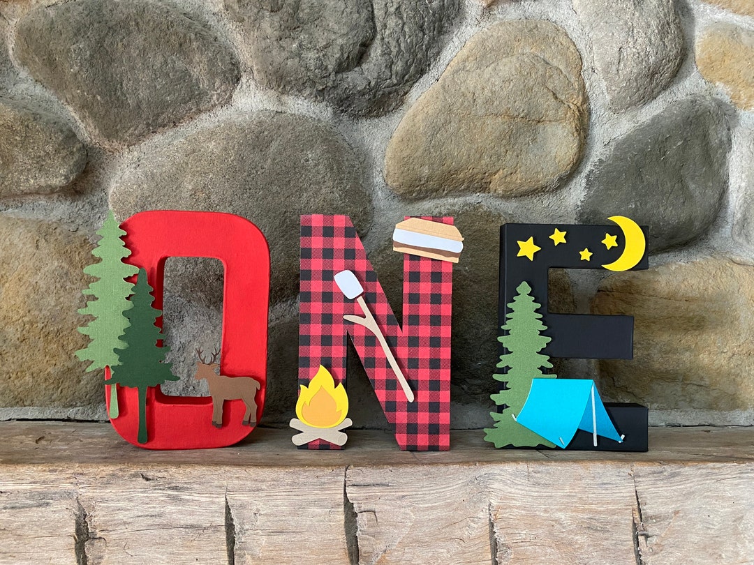 One Happy Camper Letters, Camping Birthday Theme, Cake Smash Letters ...
