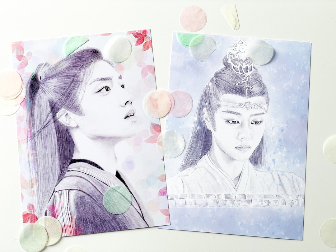 The Untamed Drawing Art Print, Lan Zhan/wei Wuxian Art Print, Fanart ...