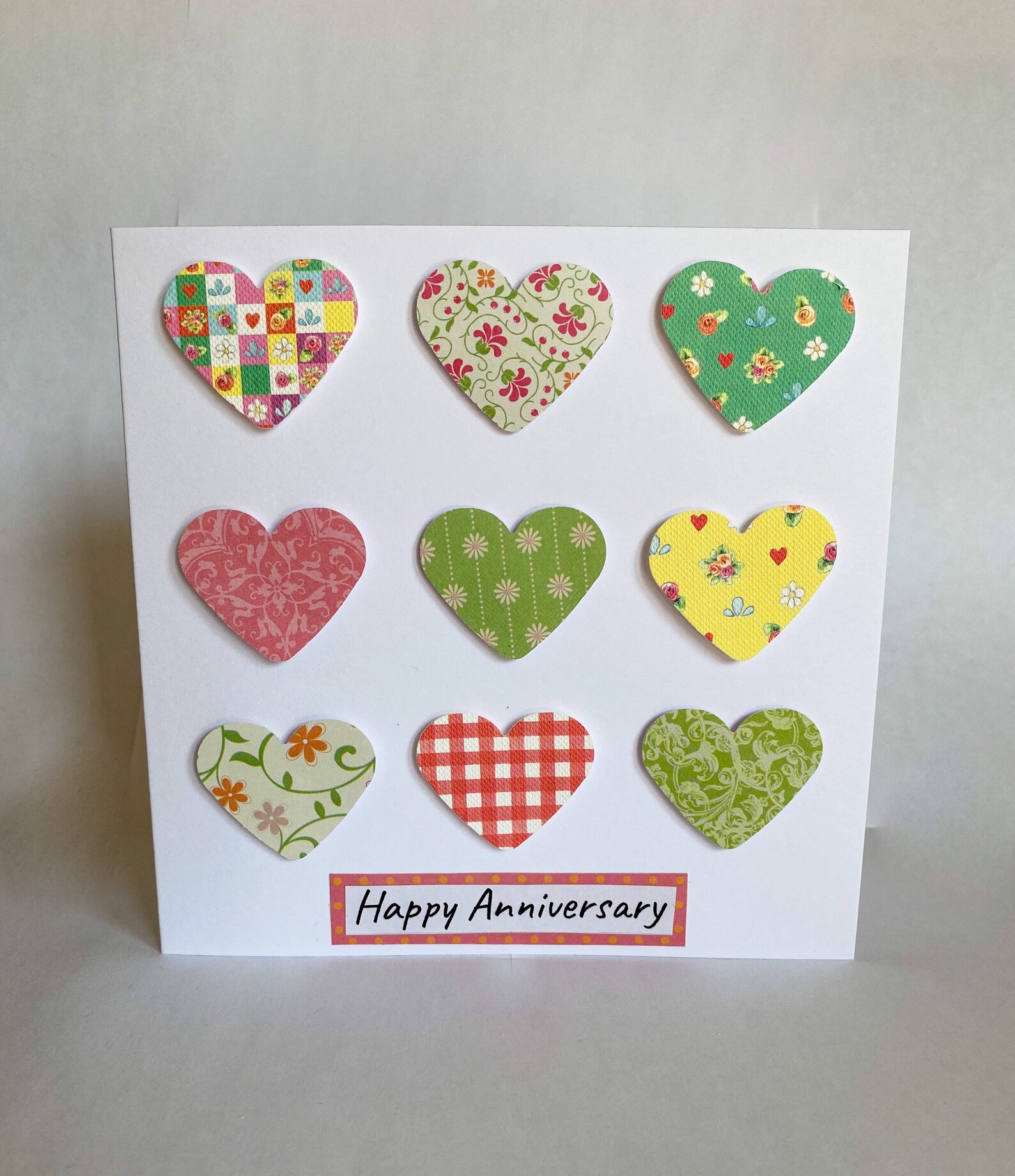 Handmade Anniversary Card Hearts - Etsy