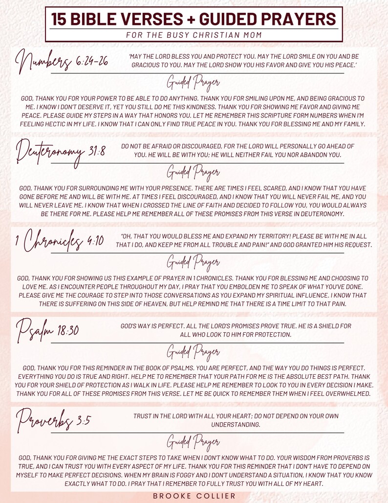 15 Bible Verses and Guided Prayers for the Busy Christian Mom - Etsy
