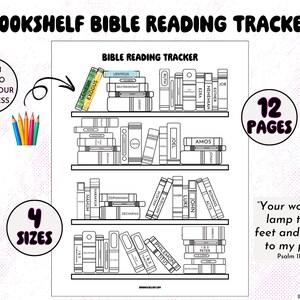 Bookshelf Reading Tracker Log for Bible, Old Testament, New Testament ...