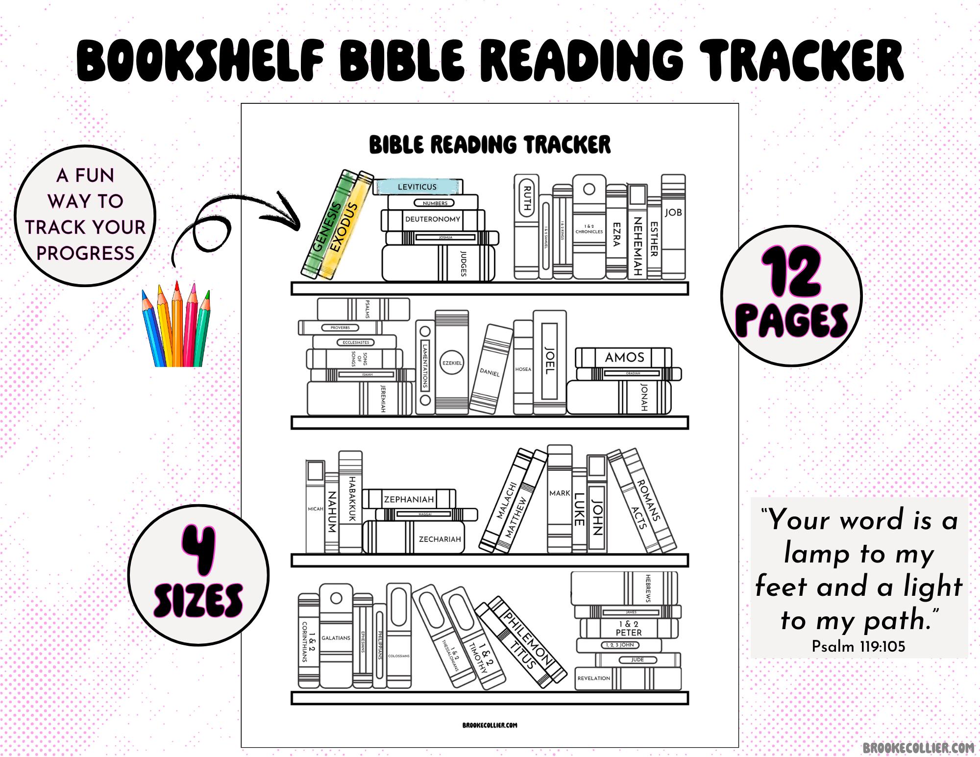 Bookshelf Reading Tracker Log for Bible, Old Testament, New Testament ...