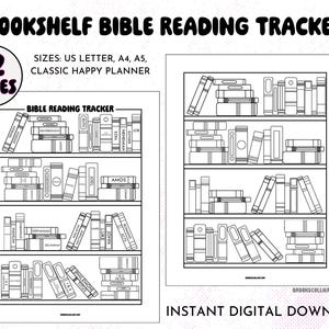 Bookshelf Reading Tracker Log for Bible, Old Testament, New Testament ...
