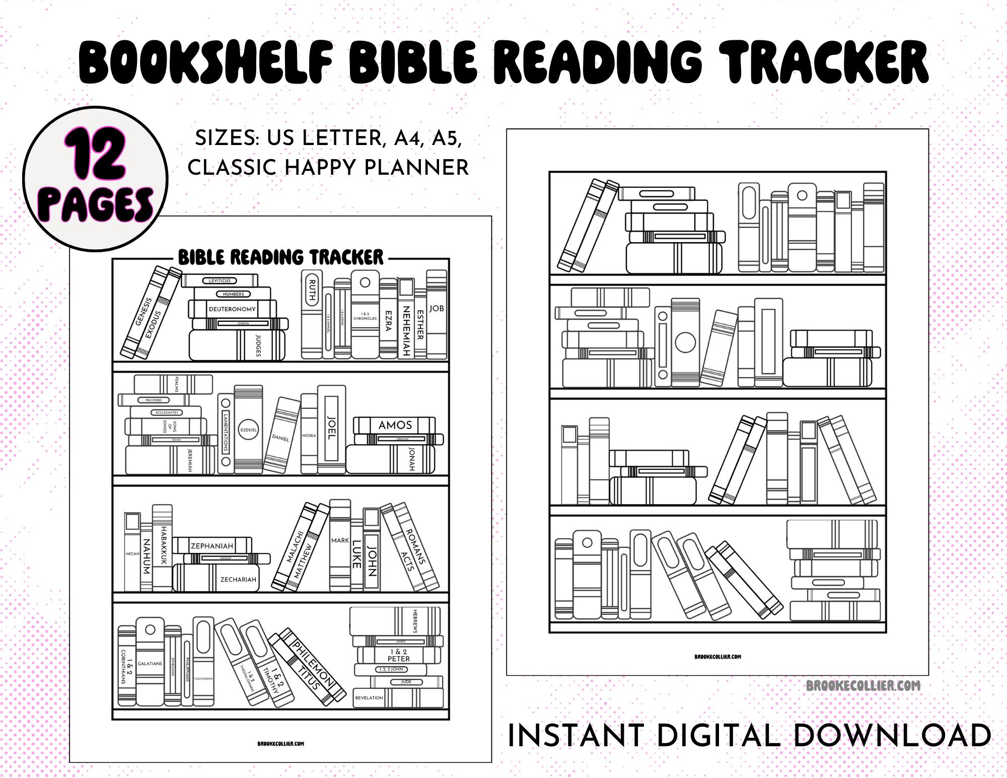 Bookshelf Reading Tracker Log for Bible, Old Testament, New Testament ...