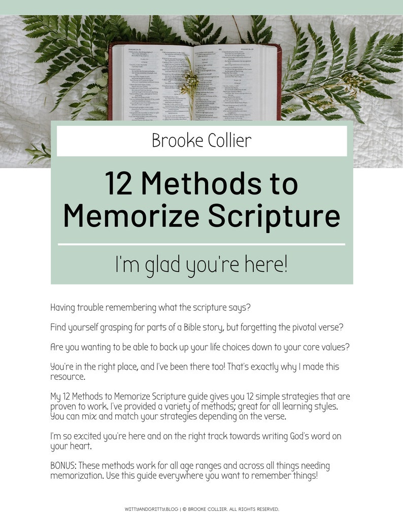 12 Methods to Memorize Scripture - Etsy