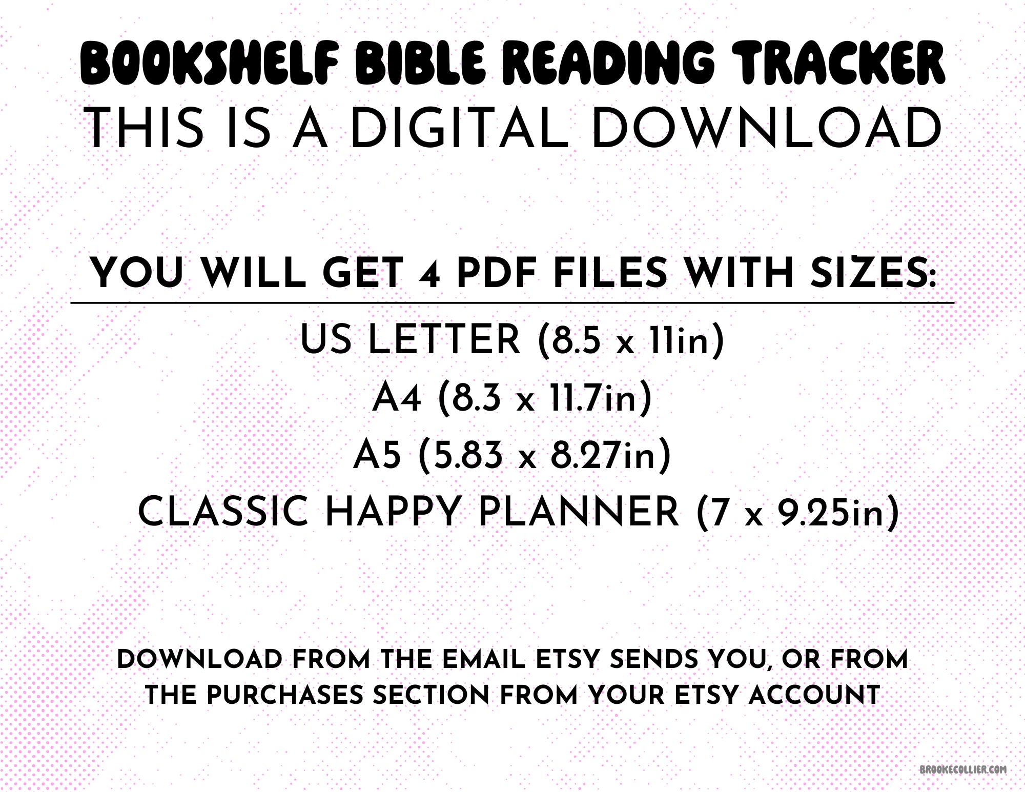 Bookshelf Reading Tracker Log for Bible, Old Testament, New Testament ...