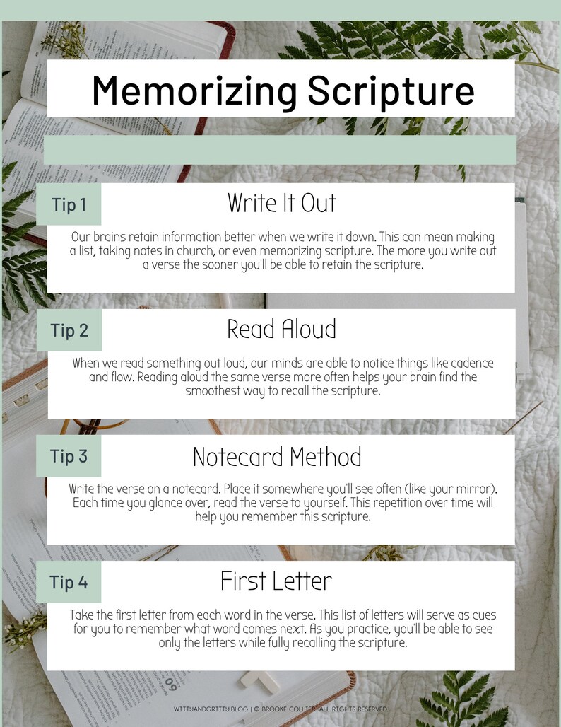 12 Methods to Memorize Scripture - Etsy