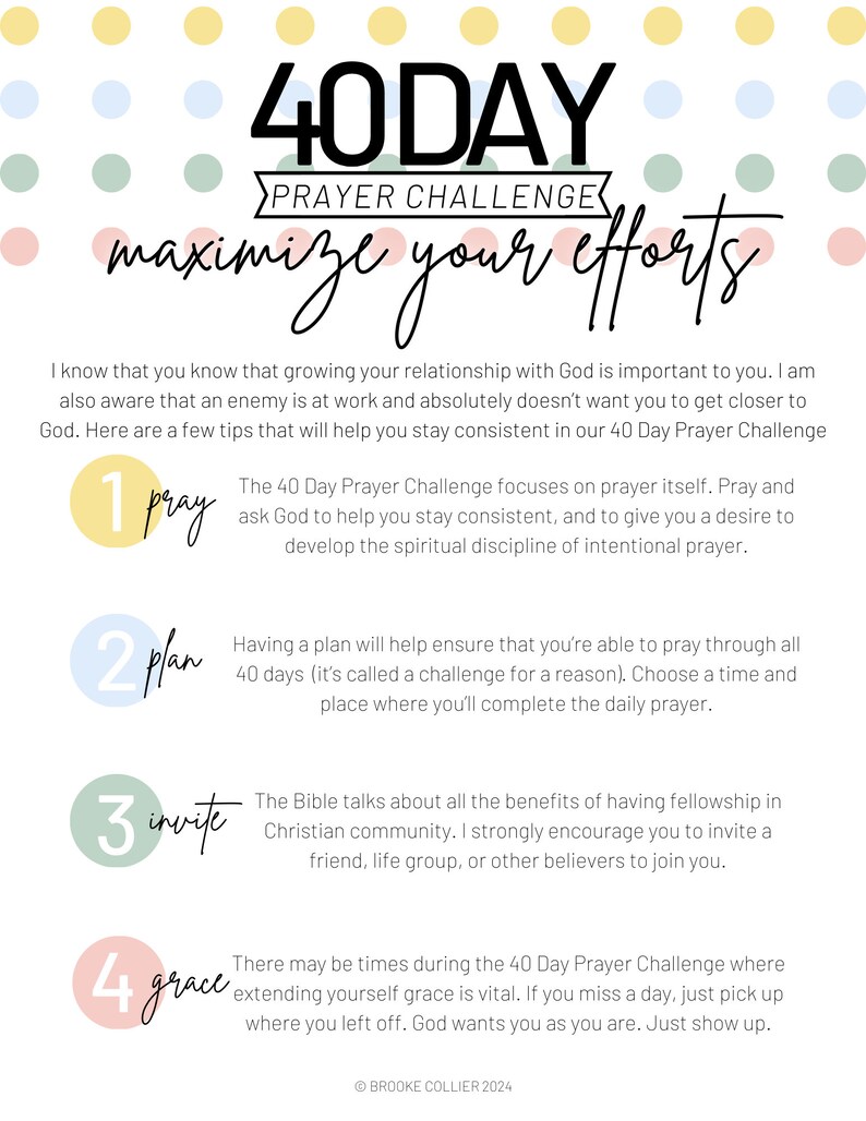 40 Day Prayer Challenge Workbook - Etsy