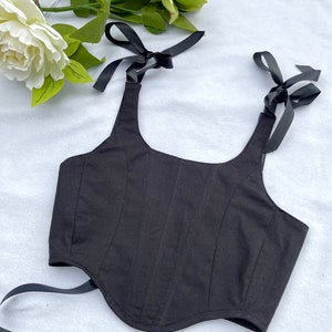 Handmade Black Cotton Corset Ribbon Straps - Etsy