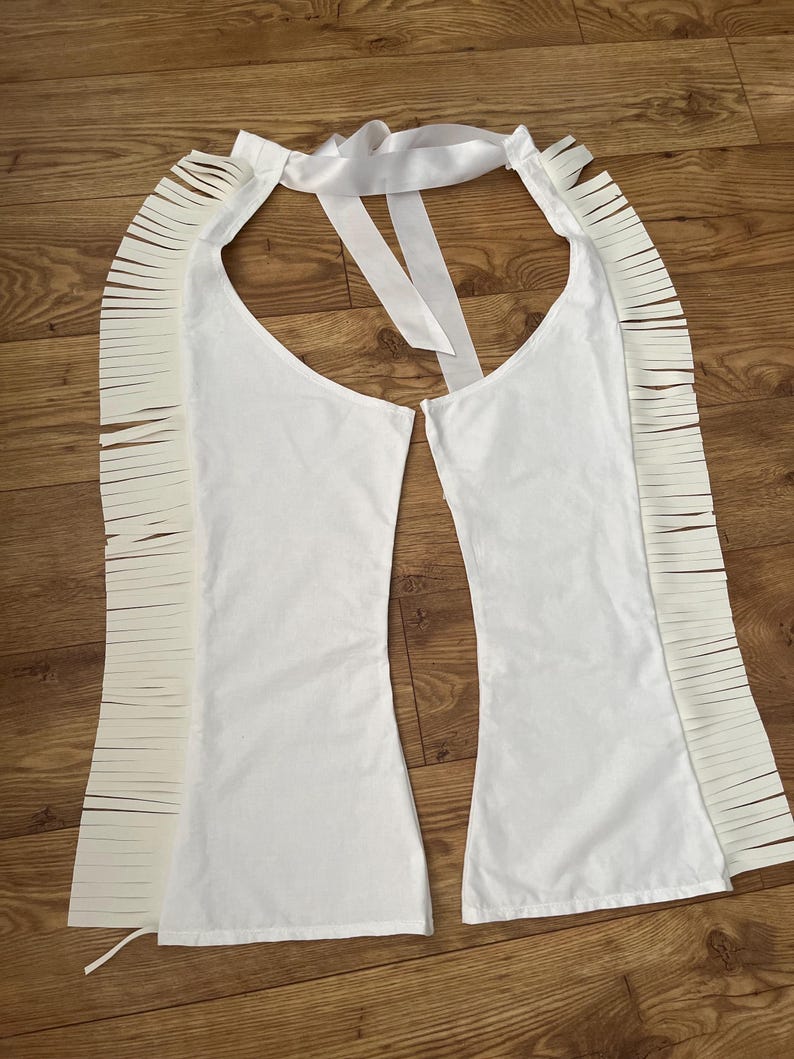 Handmade White Cotton Chaps With White Faux Leather Trim - Etsy