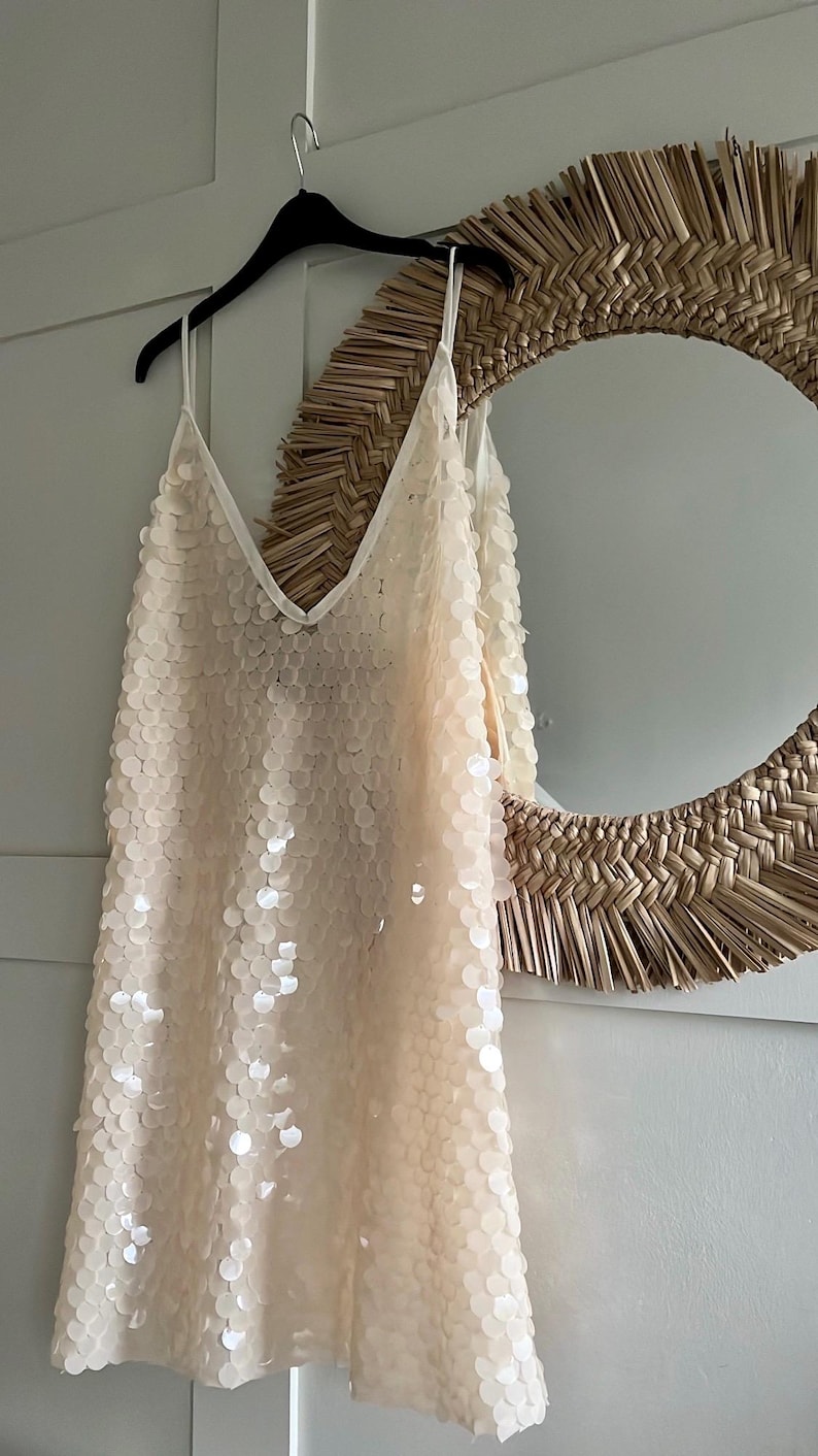 Handmade Heavily Embellished Disc Sequin Sheer Mesh Dress - Etsy
