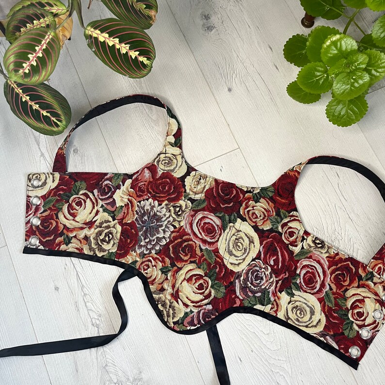 Handmade Rose Floral Tapestry Corset - Etsy
