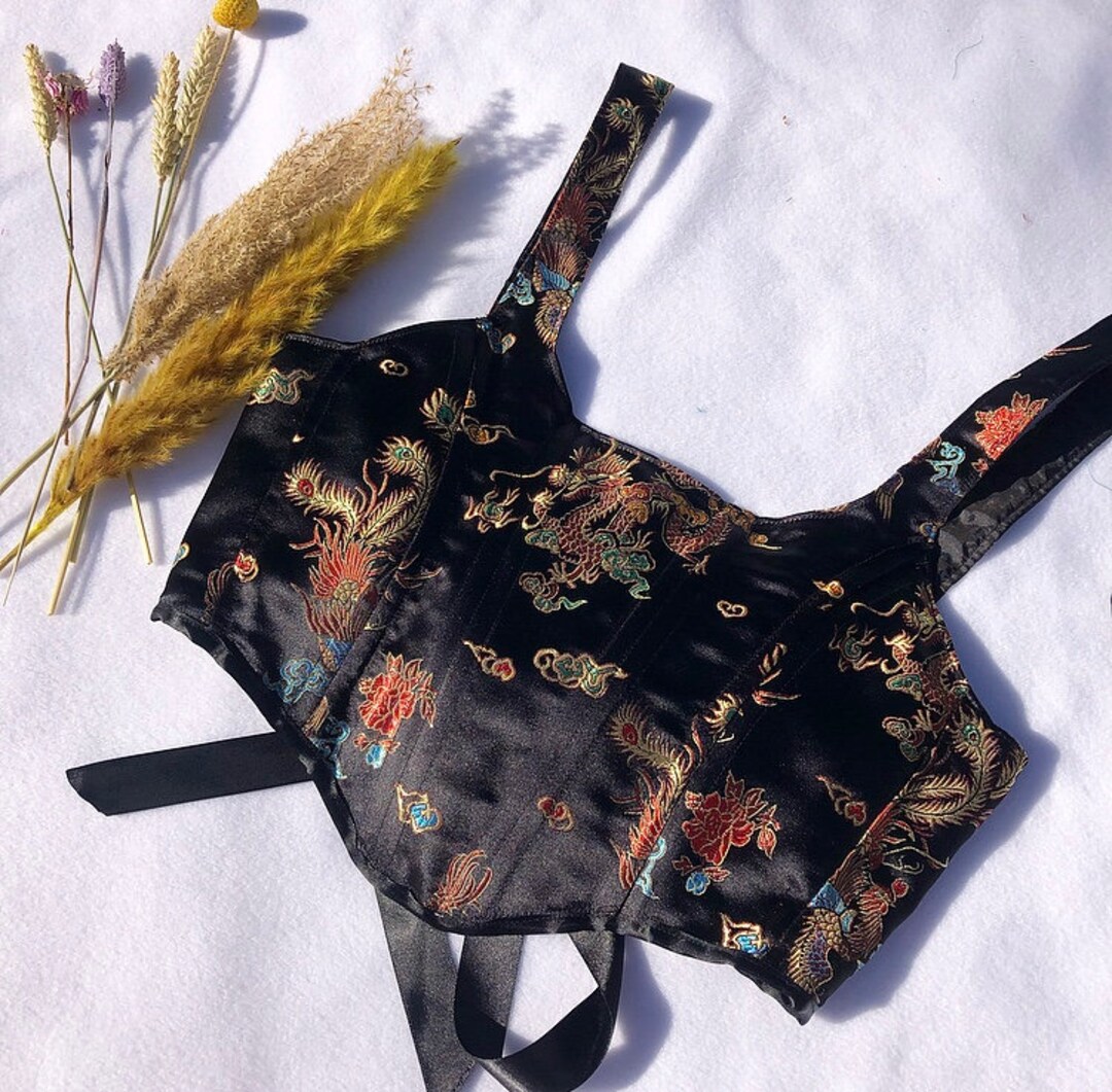 Multiple Colours* Handmade Chinese Dragon Brocade Reversible Corset Top ...