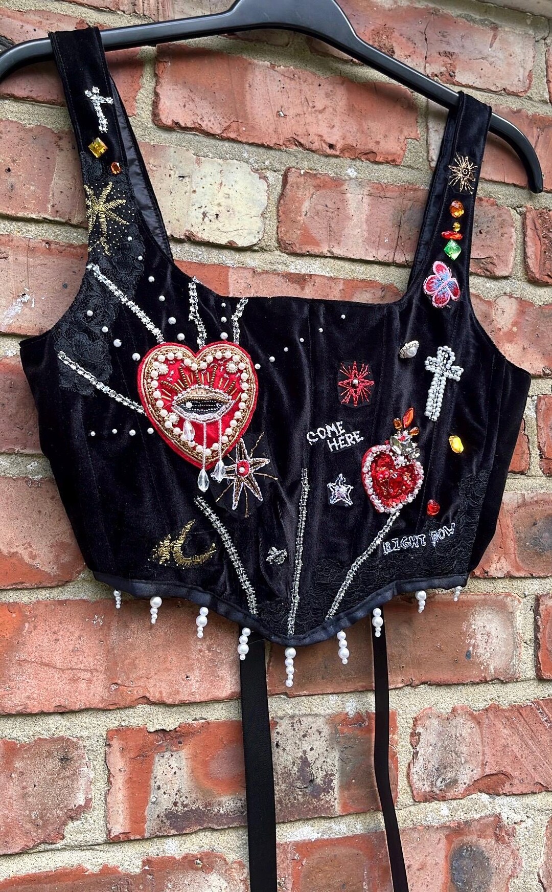 Handmade Heavy Embellished Heart Velvet Corset Top - Etsy