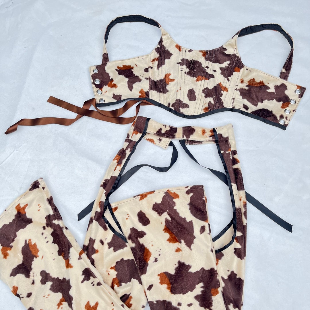 Multiple Prints* Handmade Fancy Dress Set, Chaps, Corset and Scrunchie ...