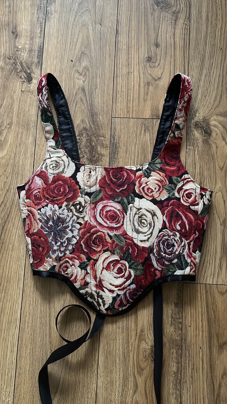 Handmade Rose Floral Tapestry Corset - Etsy