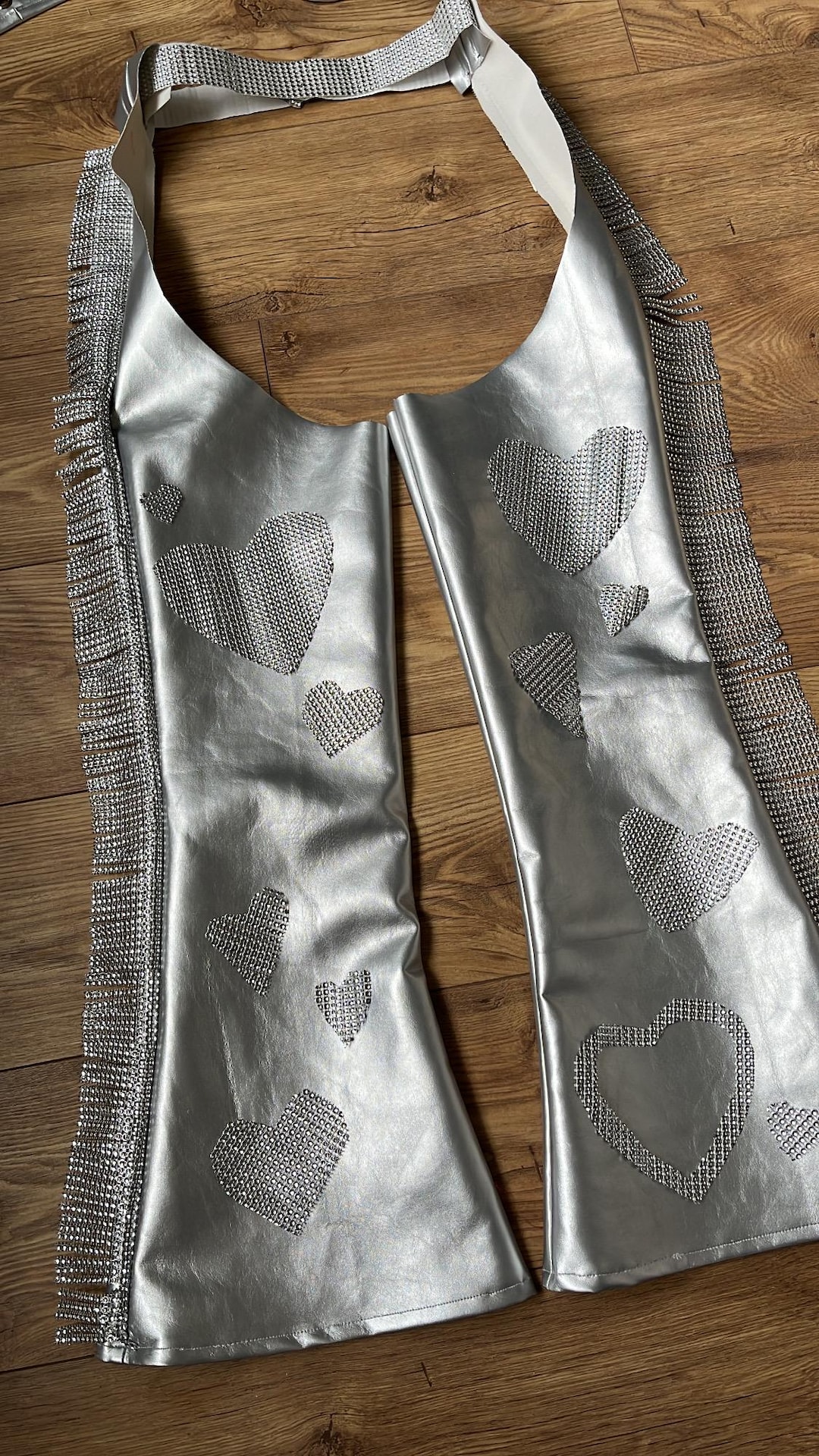 ICE QUEEN of HEARTS Handmade Sparkly Faux Leatherette Heart Embellished ...