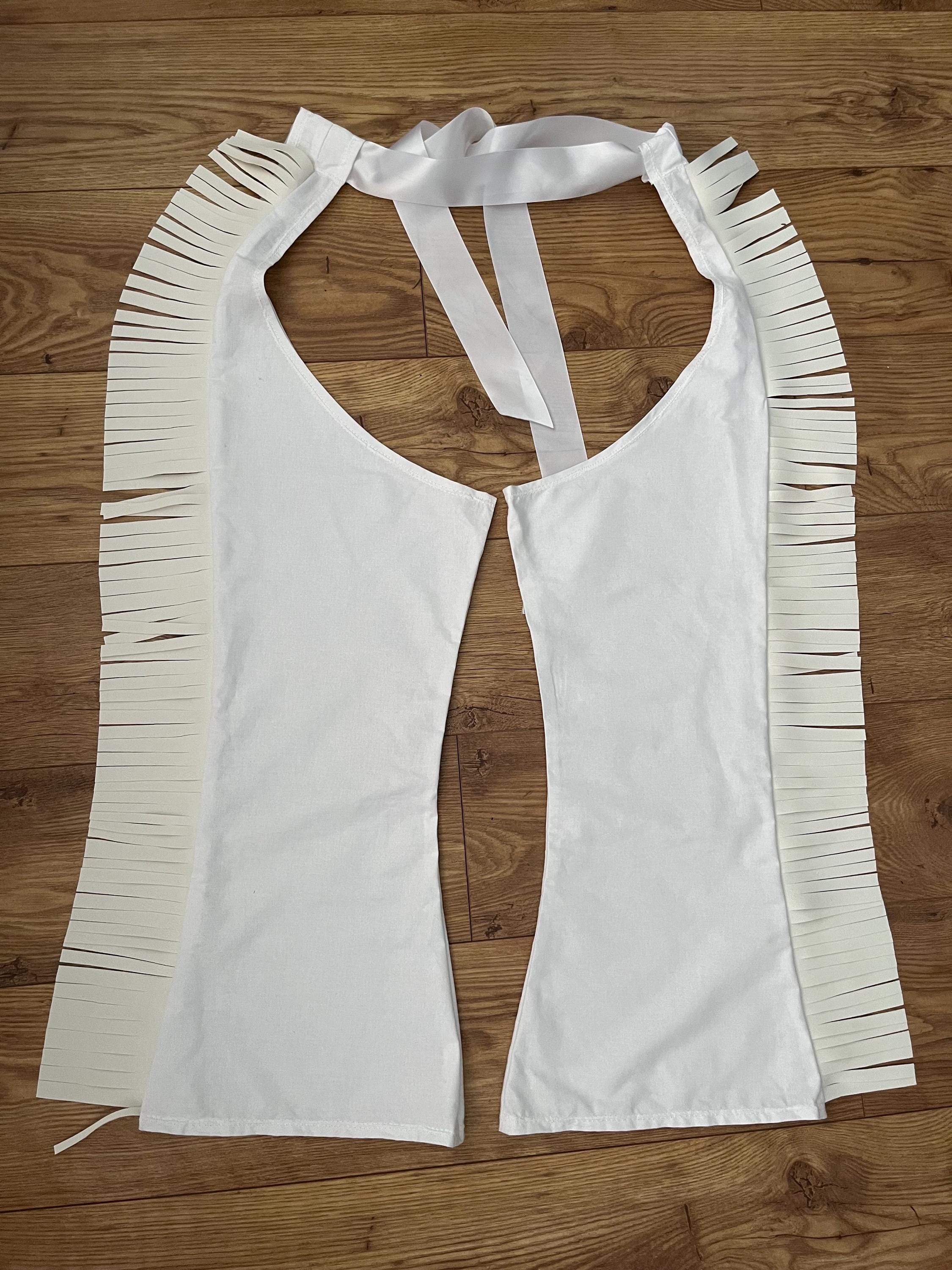 Handmade White Cotton Chaps With White Faux Leather Trim - Etsy