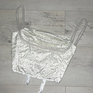 Handmade Stunning Ivory Rhinestone Pearl Beaded Tulle Draped Cowl ...