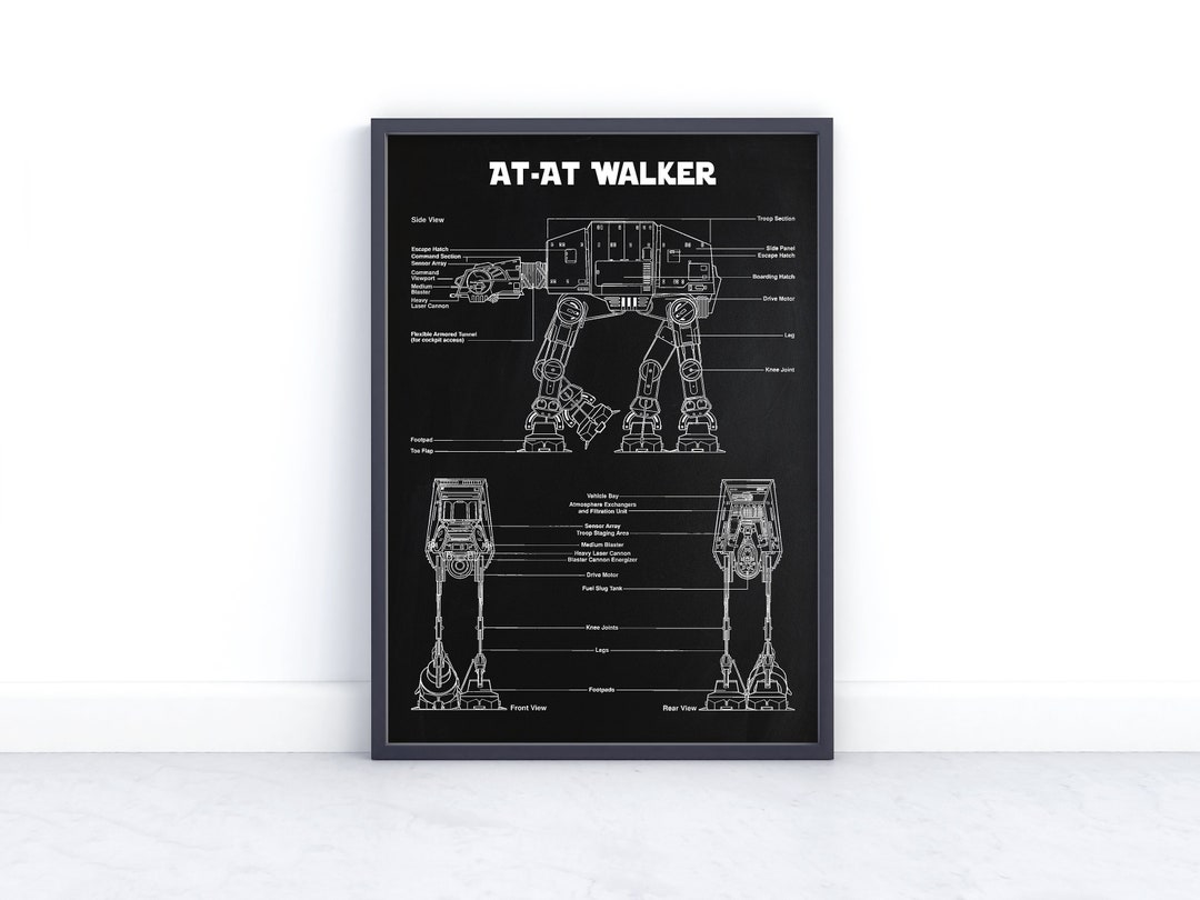 AT AT Walker Blueprints Wall Fan Art Print - Photography Gift - Home ...