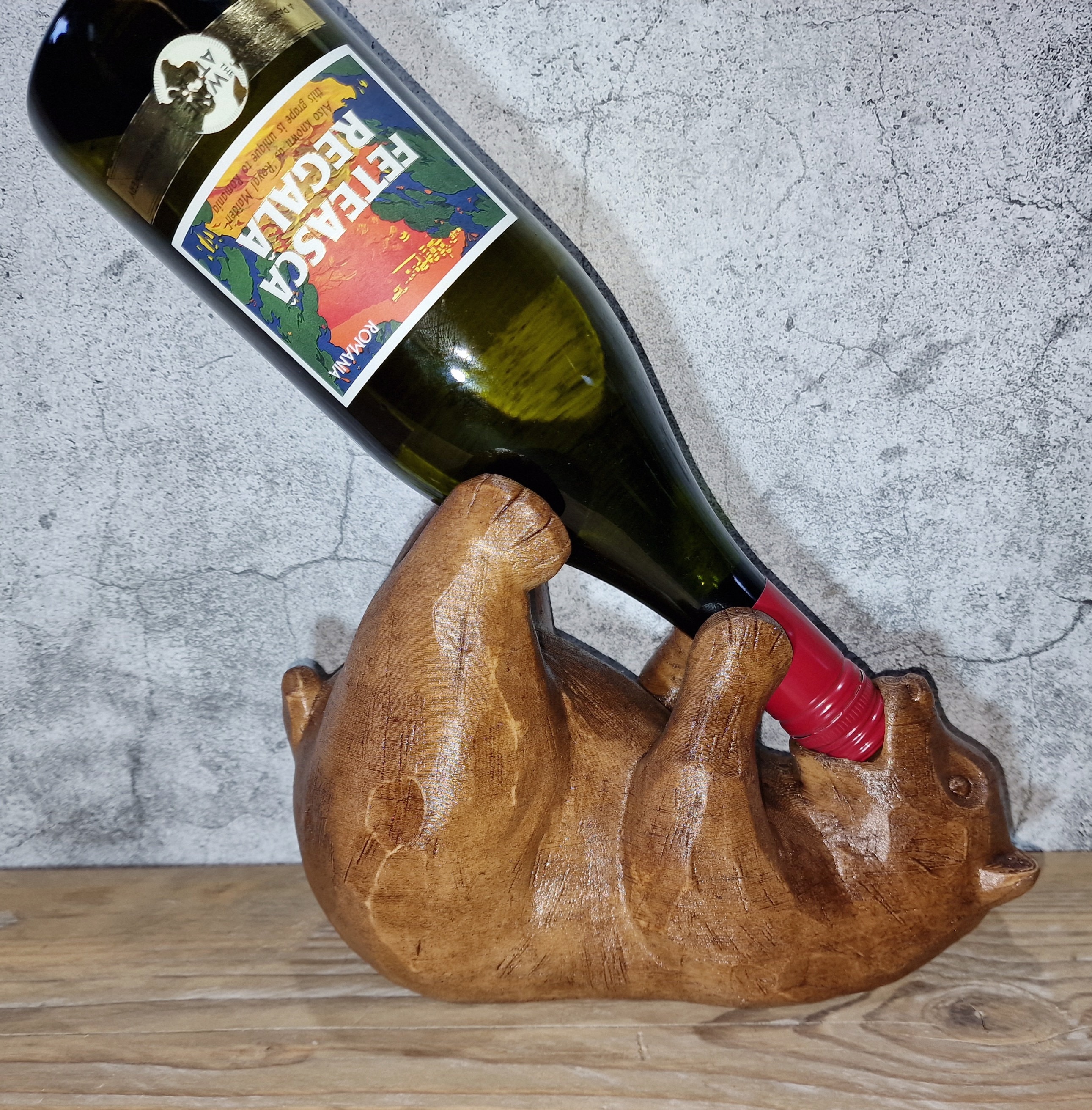 The Boozing Bear Wine Bottle Holder 3D Printed Home Decoration Cool ...