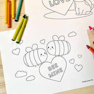 Valentine’s Day Coloring Sheets - Digital Download, Printable Valentine ...