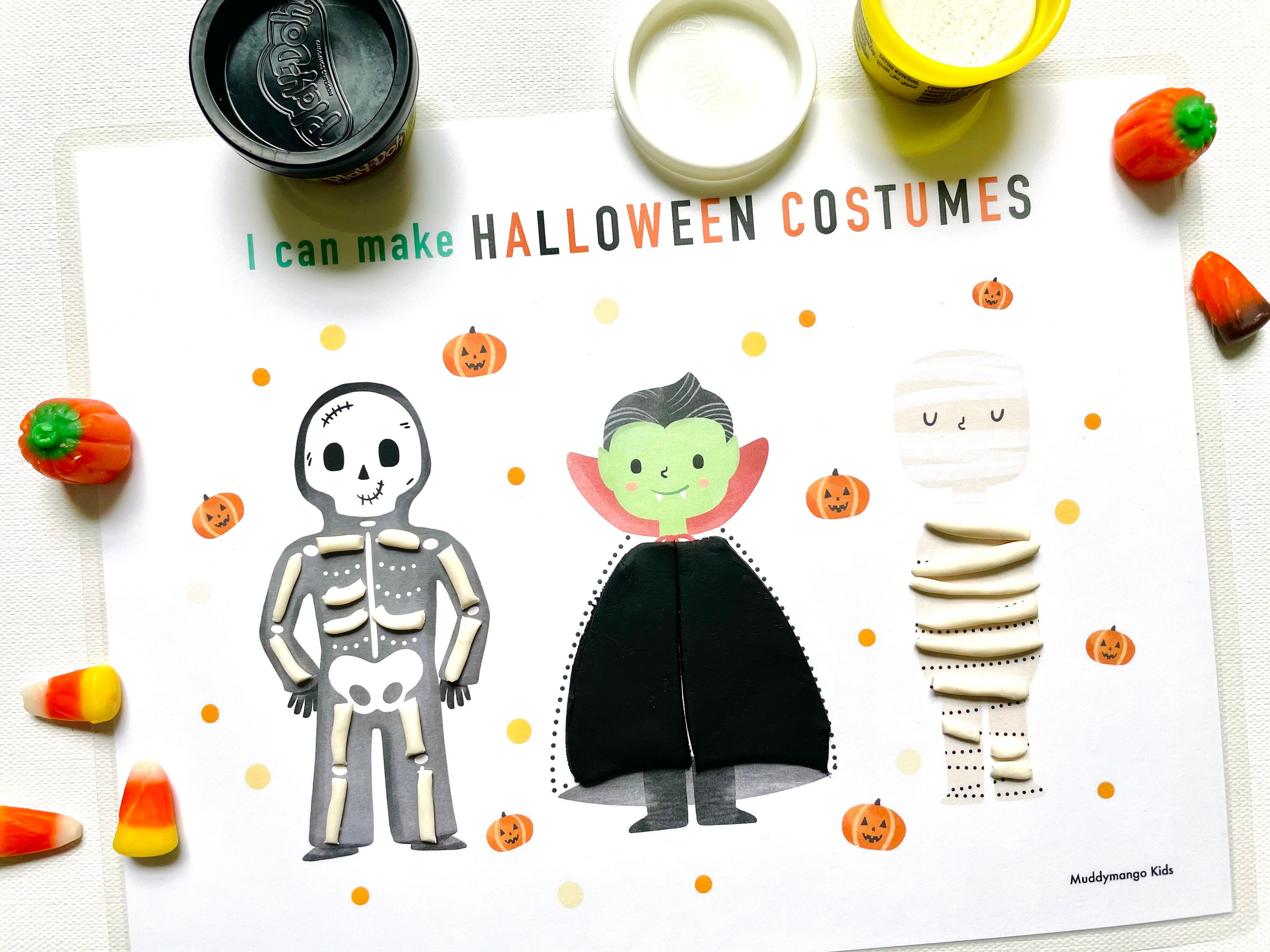 Halloween Play Dough Mats - Digital Download, Play Doh Activity ...