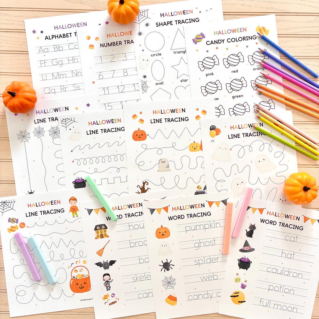 Halloween Tracing Pack - Digital Download, Halloween Handwriting ...