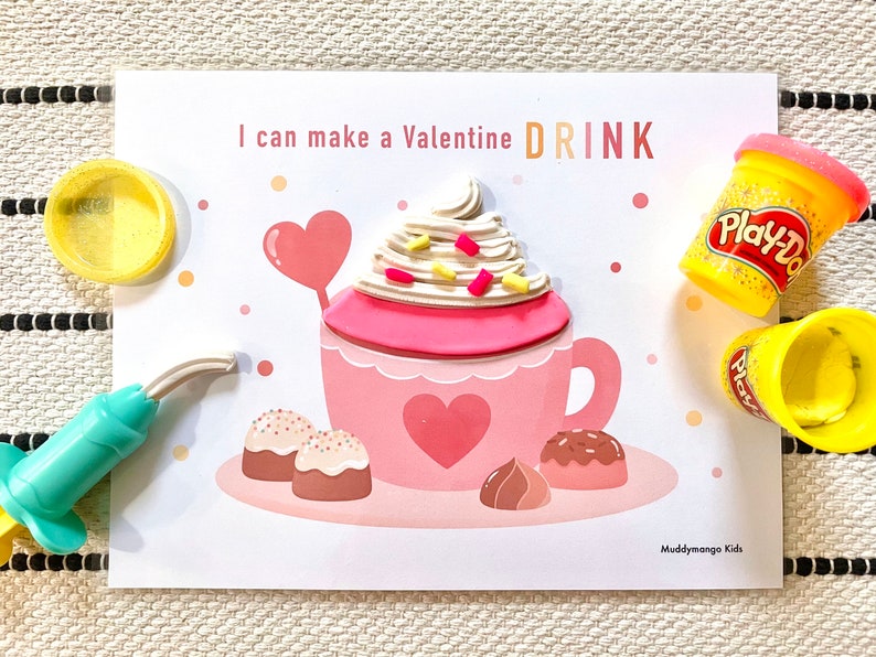 Valentine’s Day Play Dough Mats - Digital Download, Printable Valentine ...