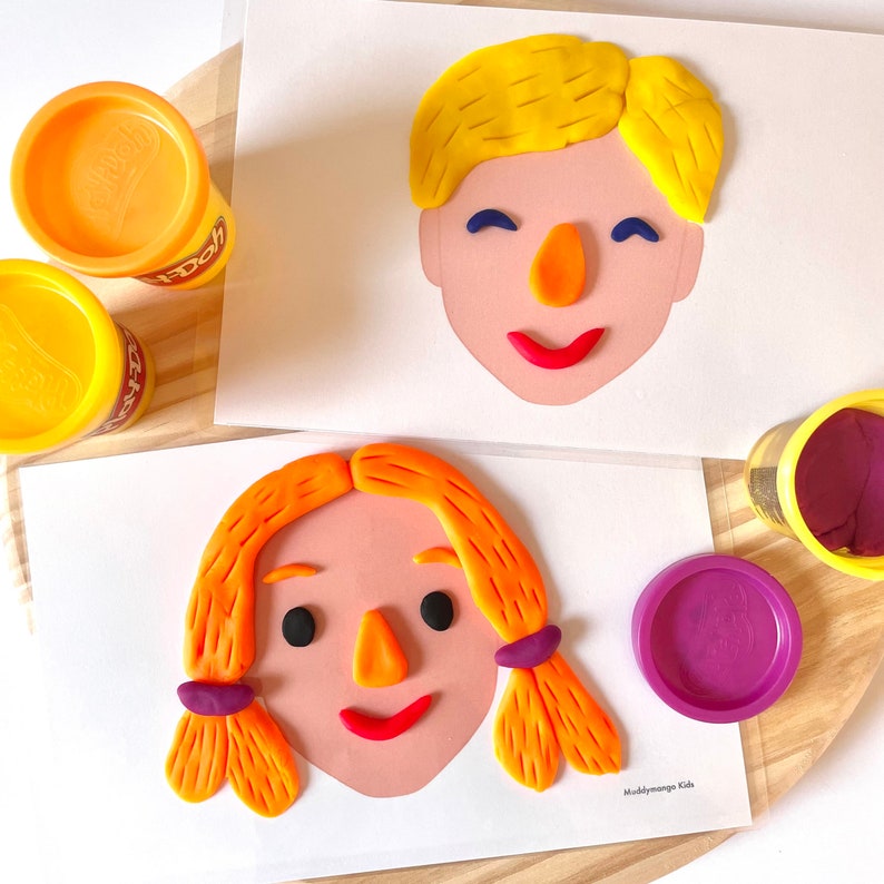 Face Play Dough Mats Digital Download Feelings Emotion Play - Etsy