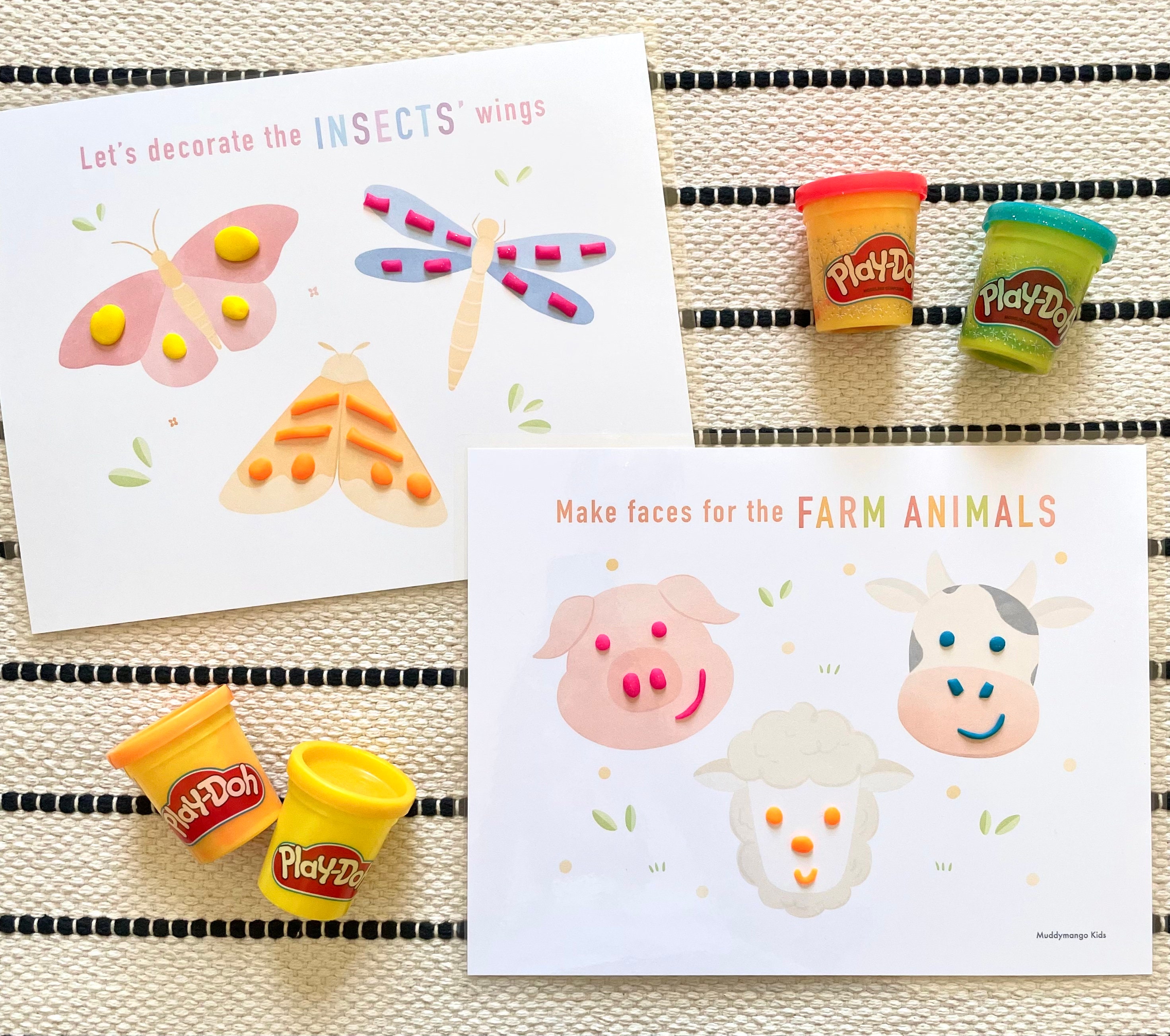 Animal Play Dough Mats - Digital Download, Play Dough Activity ...