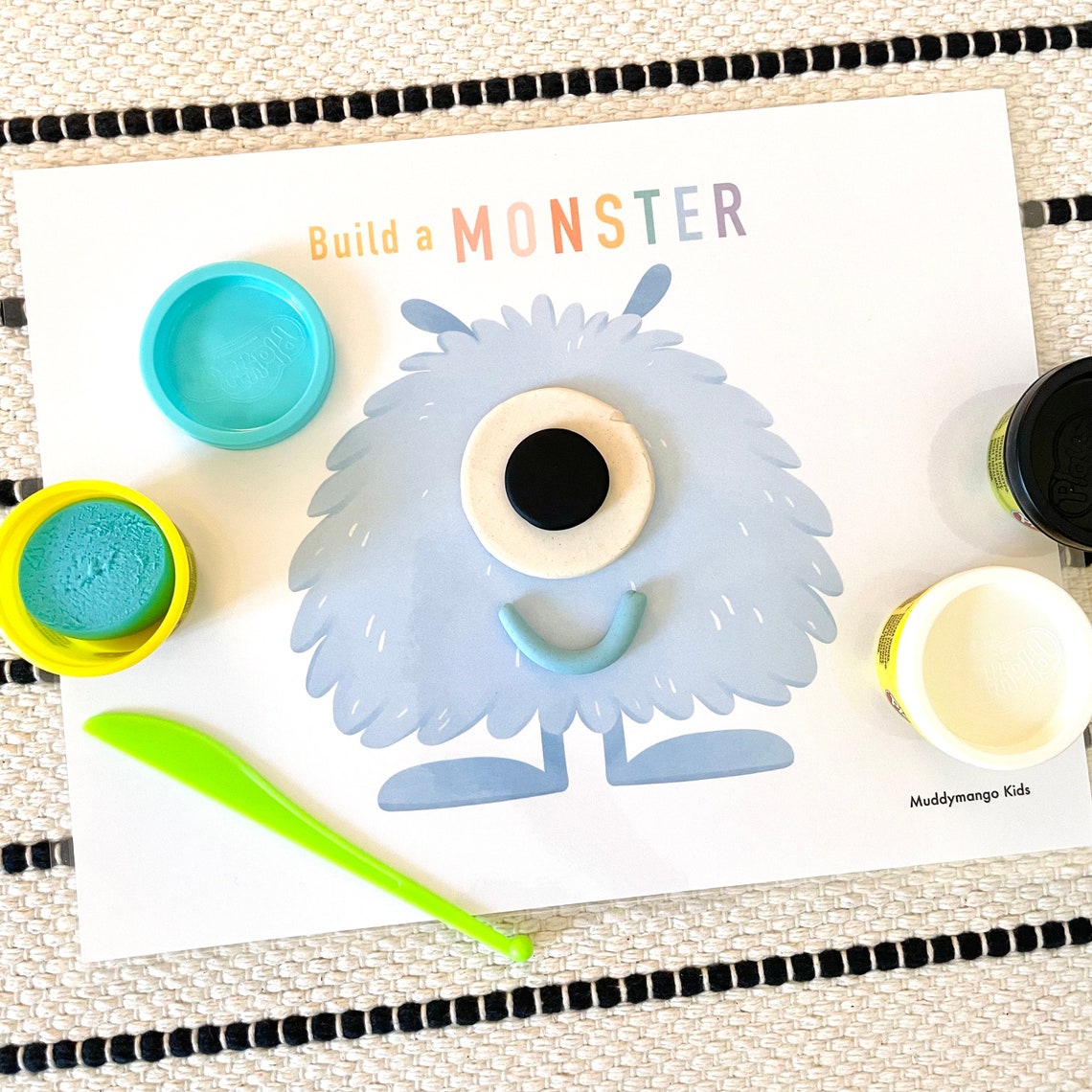 Monster Play Dough Mats - Digital Download, Printable Monster Playdoh ...