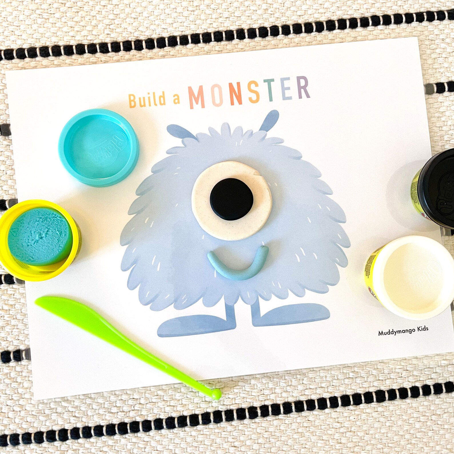 Monster Play Dough Mats - Digital Download, Printable Monster Playdoh ...