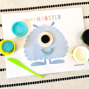 Monster Play Dough Mats - Digital Download, Printable Monster Playdoh ...