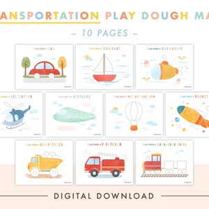 Transportation Play Dough Mats - Digital Download, Printable Play Doh ...
