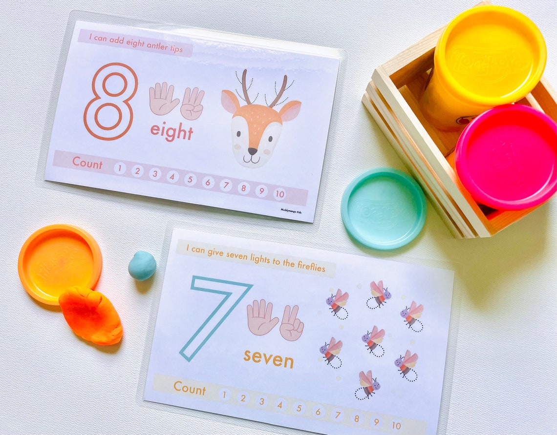 Numbers Play Dough Mats Digital Download Number Cards - Etsy