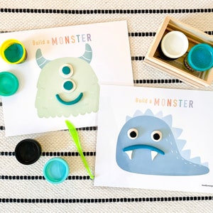 Monster Play Dough Mats - Digital Download, Printable Monster Playdoh ...