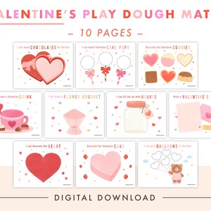 Valentine’s Day Play Dough Mats - Digital Download, Printable Valentine ...