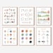 Set of 6 Educational Posters, Alphabet, Numbers, Colors, Shapes ...