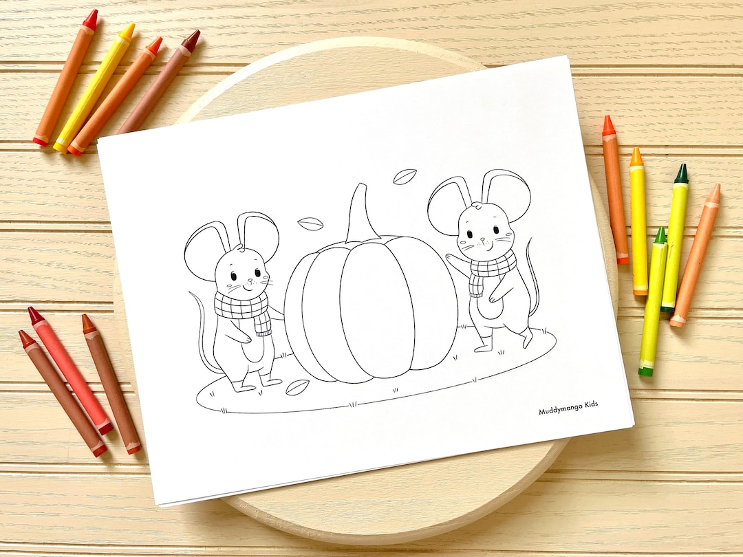 Autumn Coloring Sheets - Digital Download, Preschool Coloring Activity ...