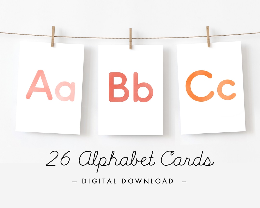Alphabet Cards Digital Download Alphabet Flash Cards - Etsy