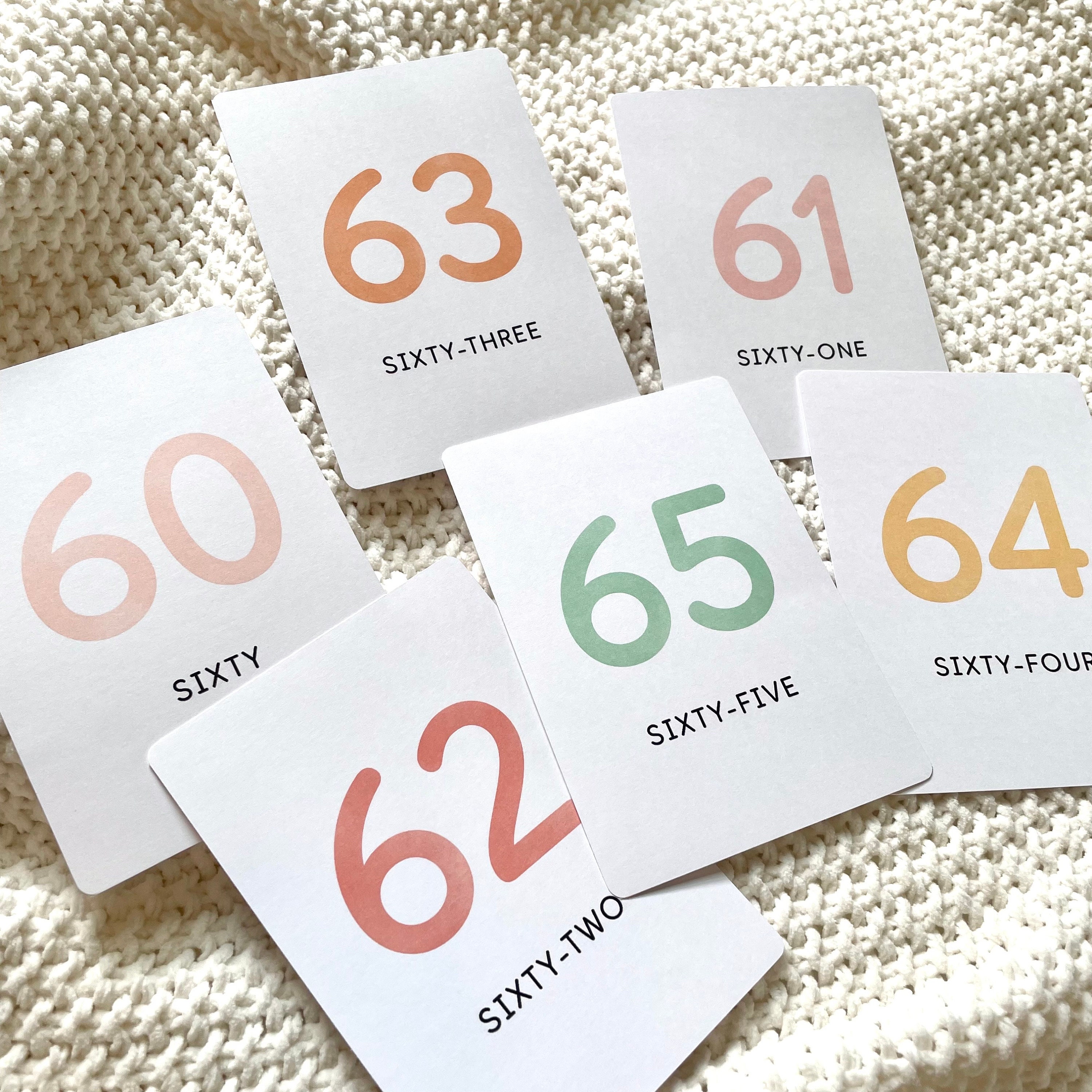1-100 Number Cards - Digital Download, Printable Number Flash Cards for ...