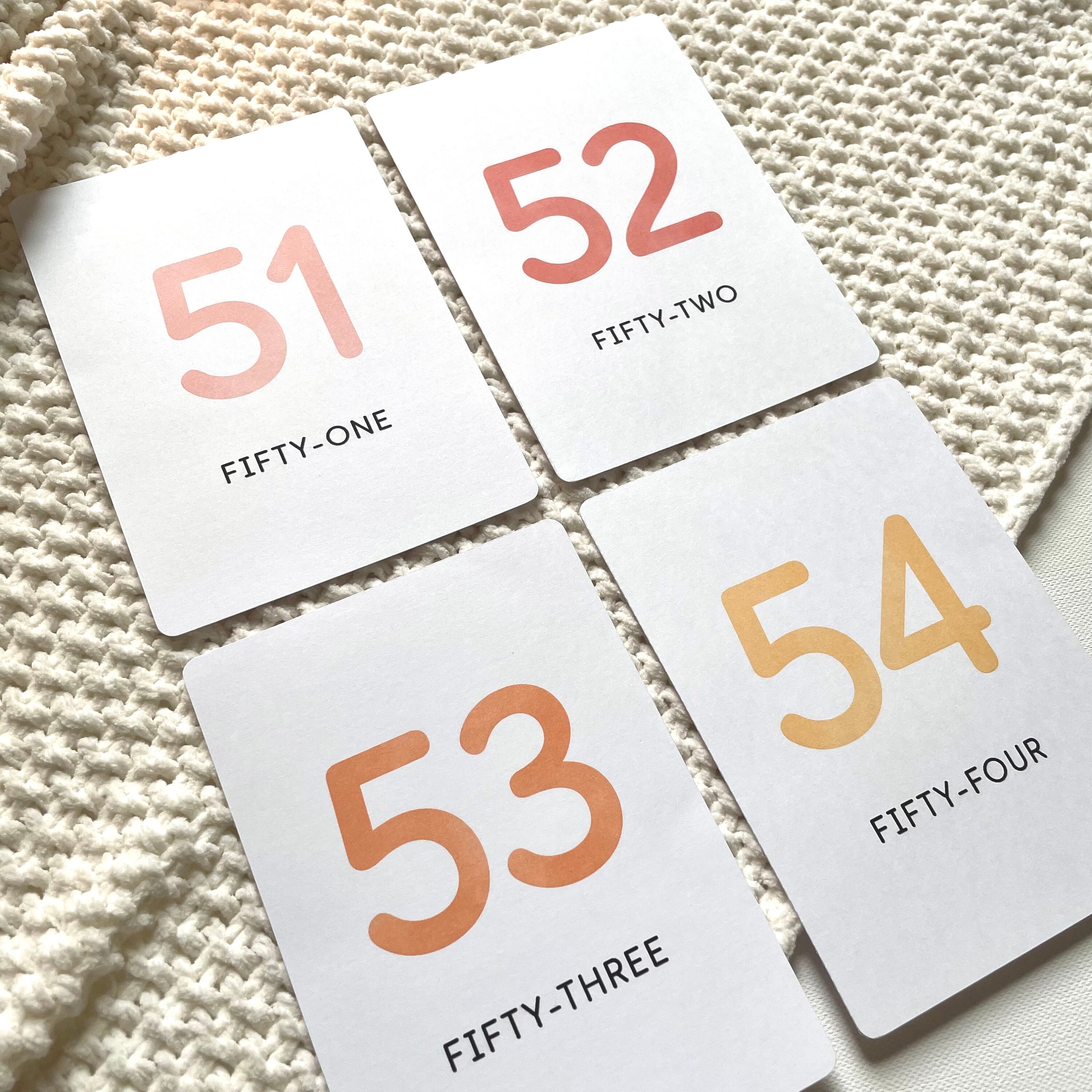 1-100 Number Cards - Digital Download, Printable Number Flash Cards for ...