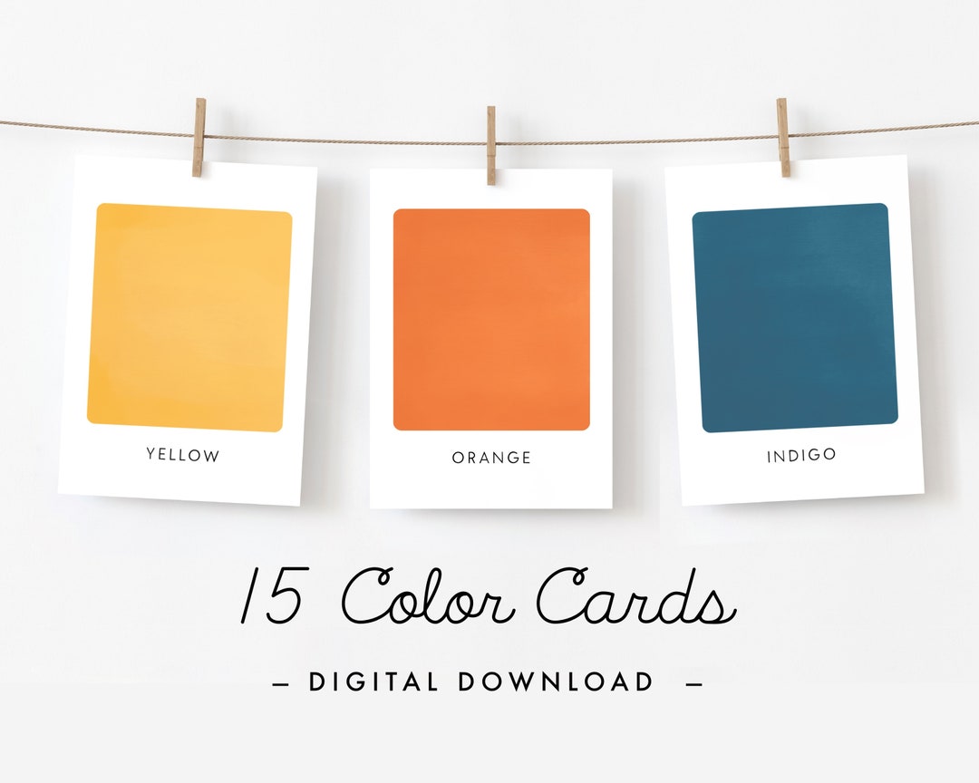 Color Cards Digital Download Printable Color Cards for Kids - Etsy