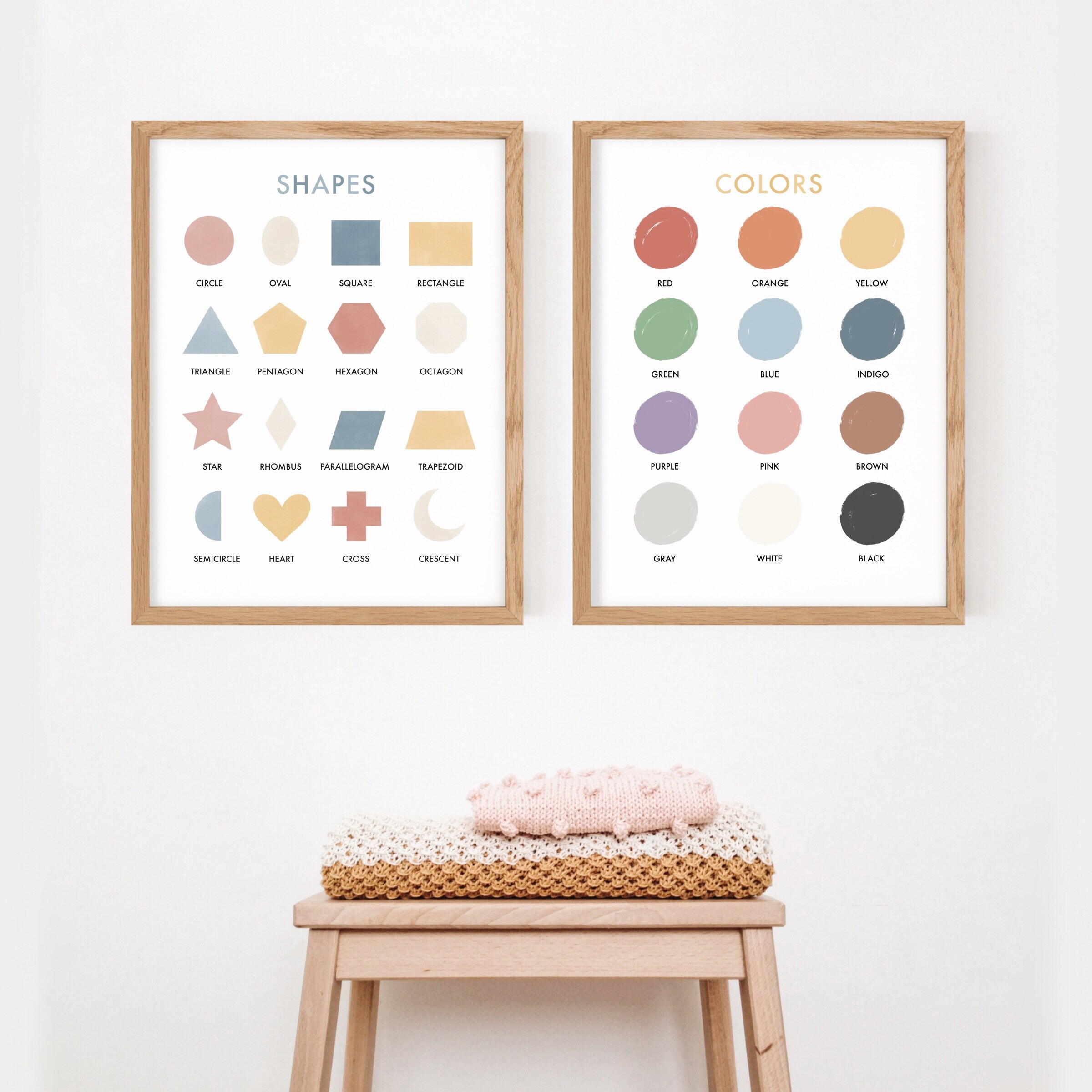 Set of 2 Colors and Shapes Posters Colors and Shapes Prints - Etsy