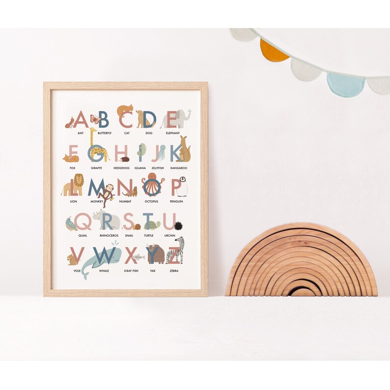 Animal Alphabet Poster Alphabet Print ABC Poster Alphabet - Etsy