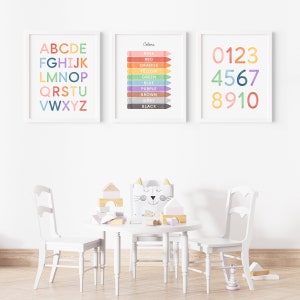 Set of 8 Rainbow Educational Posters - Digital Download, Classroom ...